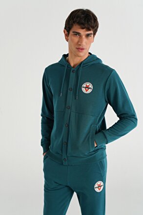 Erkek Yeşil JANIS FERMUARLI HOODIE 922203-9815 | hummel